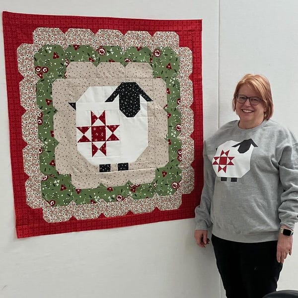 Wooly Stars Sheep Hoodie by Corey Yoder of Coriander Quilts (UNISEX ...