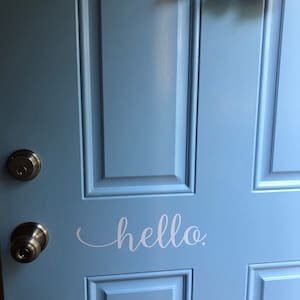 Hello door decal cute hello sticker greeting for home | Etsy