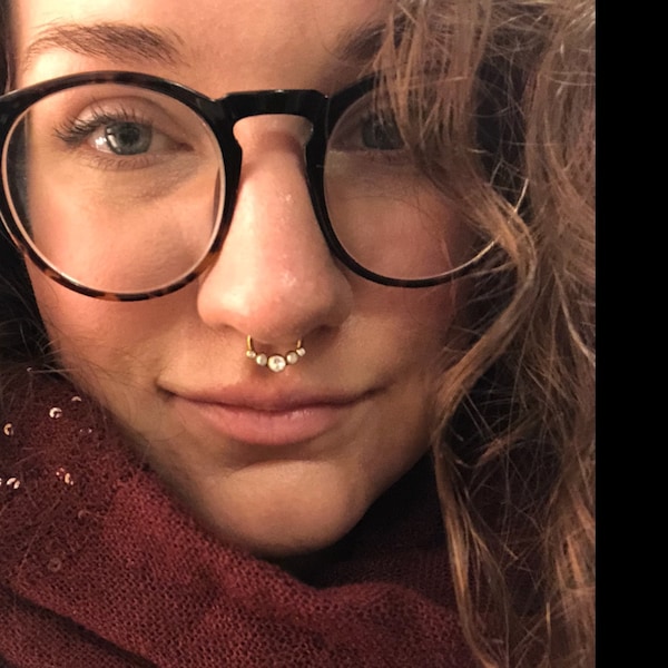 Titanium Gem Cluster Septum / Daith Clicker. 16g or 14g 10mm. - Etsy