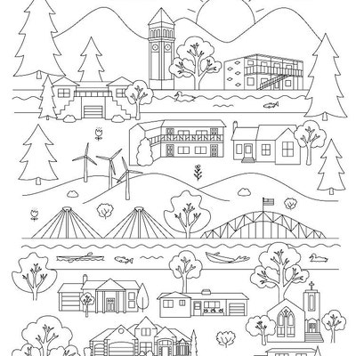 Colorful Pacific Northwest Scene 8x10 Art Print the Great PNW Mountains ...