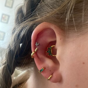 Dainty 18G Leaf Curved Bar Rook Piercing 18k Gold Plated Rook | Etsy