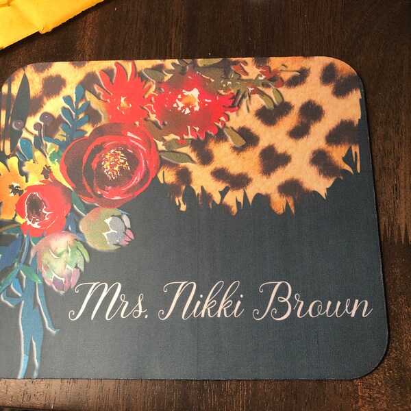 Personalized Mouse Pad, Office Decor, Leopard Print Mouse Pad, Best ...