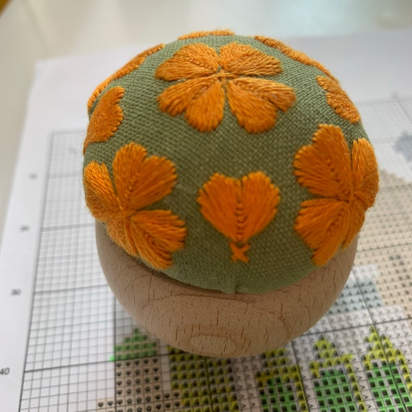 Embroidery Pin Cushion Kit,japanese Sashiko Pincushion With Wooden Base ...