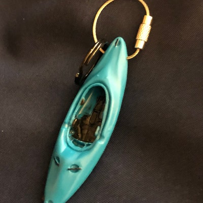 Whitewater Kayak Keychain 5 Colors Flexible Plastic PVC With Stainless ...