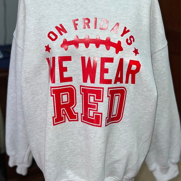 On Fridays We Wear Red, Football Svg, Png, Dxf, Svg Files for Cricut ...