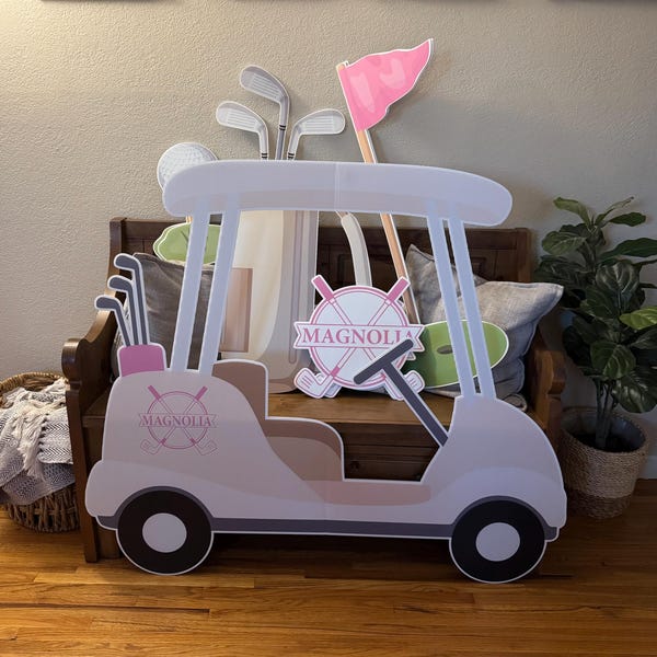 Personalized Large Golf Cart Props, Standee Birthday Party Cutouts ...