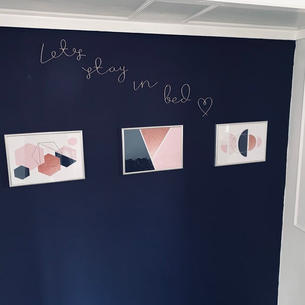Navy and Blush Geometric Print Set: Abstract Wall Art - Etsy