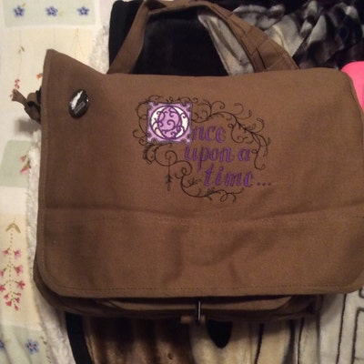 Once Upon A Time Messenger Bag, Embroidered Canvas Messenger Bag - Etsy
