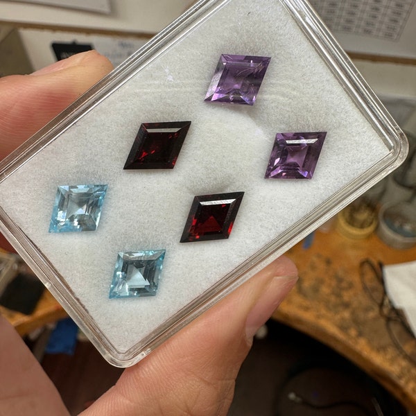 Amethyst Quartz Fancy Lozenge Cut Faceted Gemstones - Loose Gemstones ...