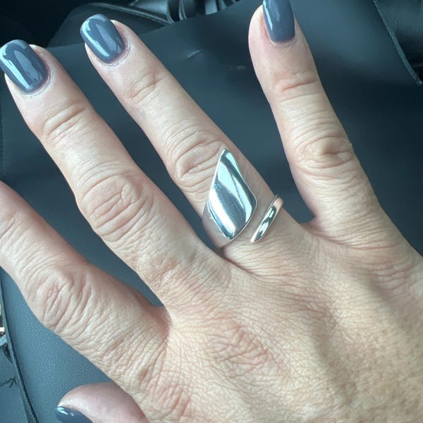 925 Sterling Silver Ring, Silver Wrap Ring, Chunky Ring, Minimalist Ring, Trendy Ring ...