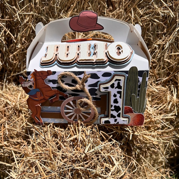 My First Rodeo Gable Party Favor Boxes - Etsy