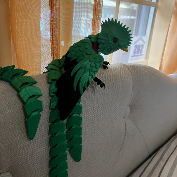 Articulated Quetzal Bird 3d Printed Fidget Friend - Etsy