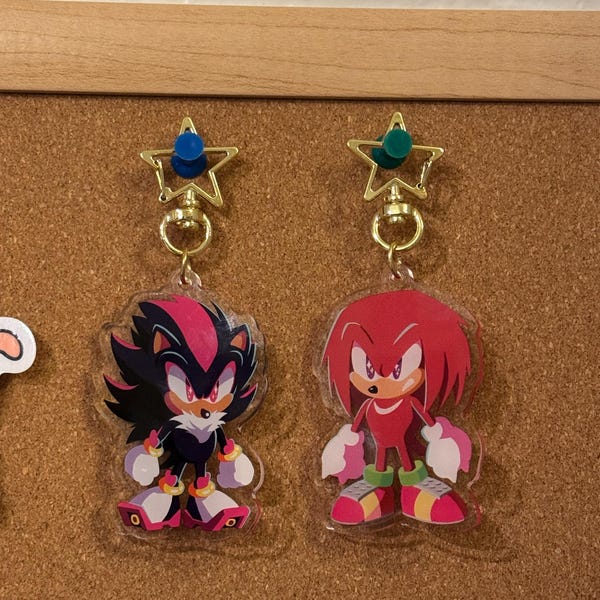 Sonic the Hedgehog and Shadow the Hedgehog Acrylic Keychains - Etsy