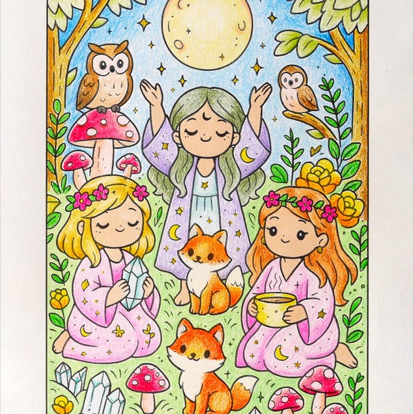 The Magician Tarot Card Coloring Page Bundle – Printable Witchy Woman ...