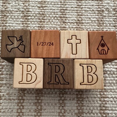 BAPTISM NAME BLOCKS Personalized Baby or Child's Christening or ...