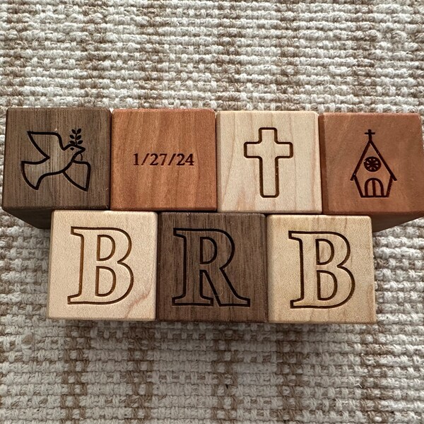BAPTISM NAME BLOCKS - Personalized Baby or Child's Christening or ...