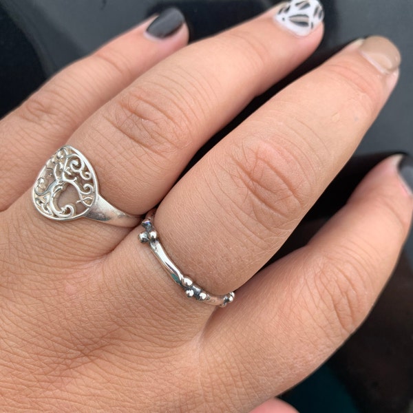 Silver Thumb Ring, Thumb Rings for Women, Boho Thumb Ring, Minimal ...