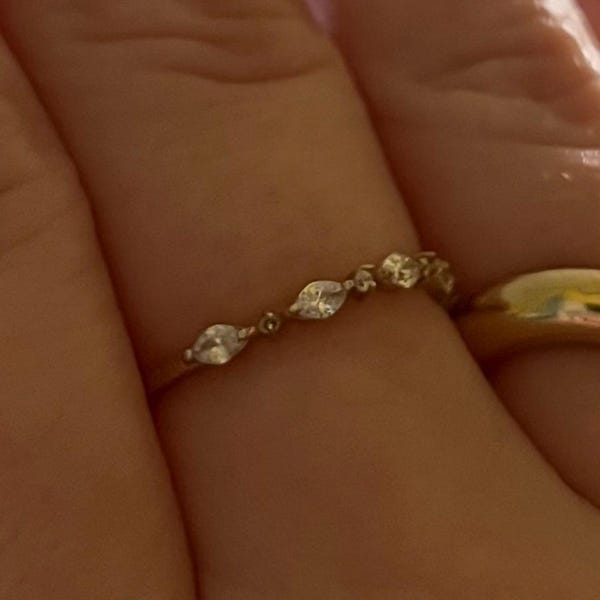 Diamond Stacking Ring Set, Set of 3 Dainty Rings, Crystal Jewelry ...