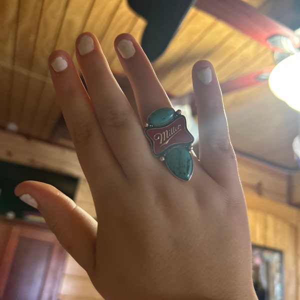 Turquoise Beer Logo Ring - Etsy