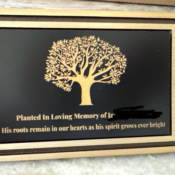 Tree Memorial Plaque Dedication Sign for Garden in Memory of Bronze ...
