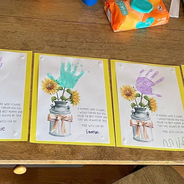 Mother's Day Crafts, Printable Handprint Craft, Sunflower Handprint ...