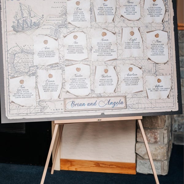 Nautical Seating Chart - Navy Blue - Beach Wedding - Find Your Seat ...
