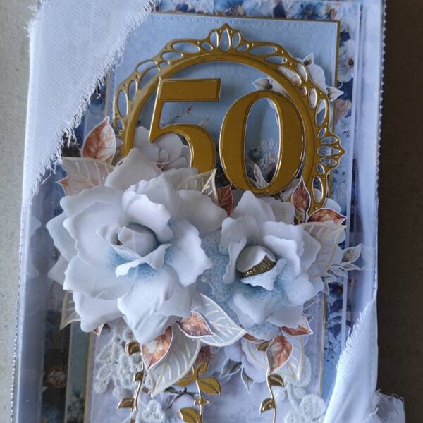 Dusty Blue Digital Floral Scrapbook Paper Pack – Elegant Vintage ...