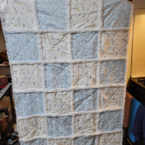 Large Plaid Flannel Rag Quilt Throw in Golden Browns Burgundy Black - Etsy