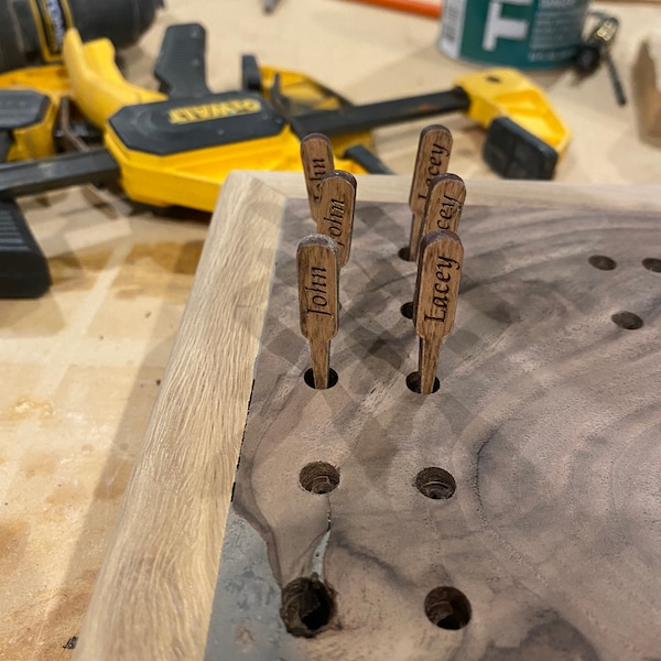 Personalized Cribbage Pegs, Custom Engraved Maple or Cherry Wood - Etsy