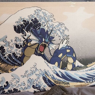 The Great Wave off Kanagawa Wall Art, Huge Canvas Home Decor, Funny ...