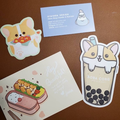Boba Corgi Sticker, Corgi Stickers, Vinyl Stickers, Boba Stickers ...