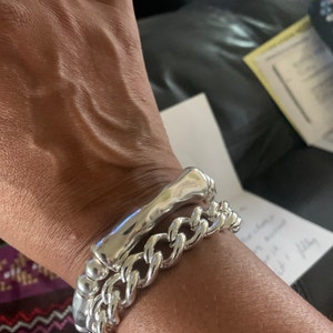 Chunky Chain Bracelet for Women Chunky Silver Bracelet Curb - Etsy