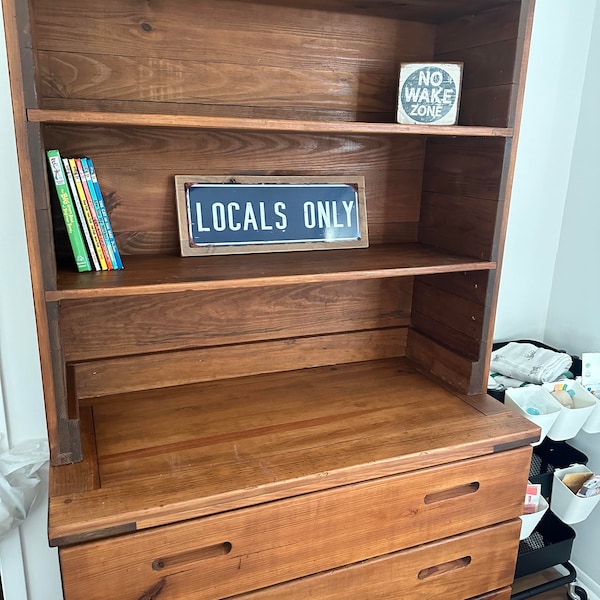 Locals Only Metal Street Sign Reclaimed Wood Frame - Etsy