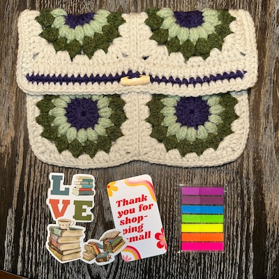 Handmade Crochet Sunburst Book Sleeve Crochet Book Cover Sunburst ...