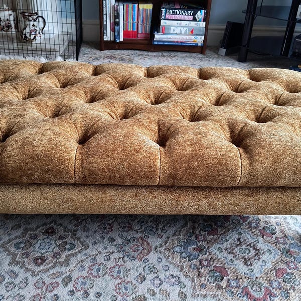 100 Cm X 54 Cm Chesterfield Style Deep Buttoned Footstool Coffee Table ...