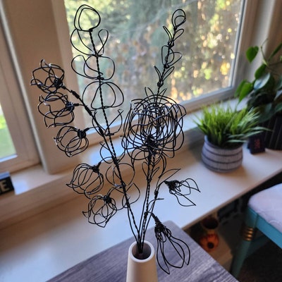 3D Wire Large Flowers / Handmade Delicate & Minimalistic Wire Art ...