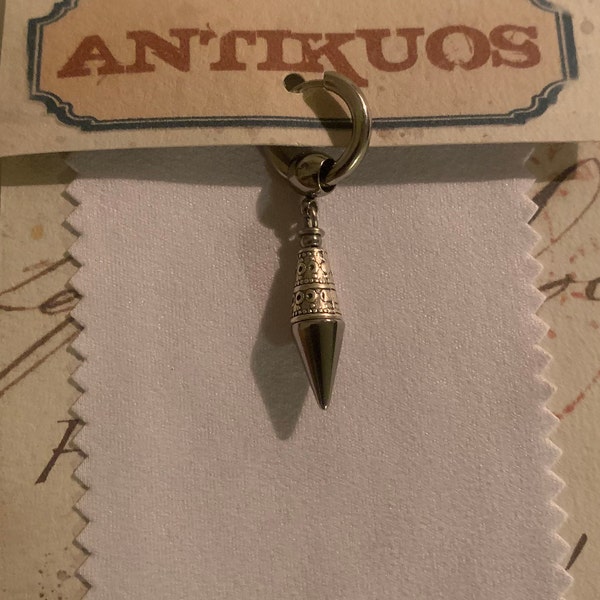 THE PRONG, Short Spike Hoop Earring, Single Earring, Mono Earring, Mens ...