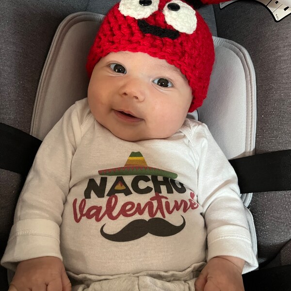 Love Bug Beanie, NB Love Bug, Red Hearts, February Baby, 3-6 Valentine ...