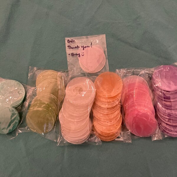 30 Round Capiz Shells 2" (5cm) With 2 Holes in Various Colors, DIY ...