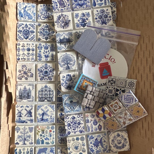 Miniature Stone Tiles, Crafts Wall Mosaics, 1:12 Scale Small Square ...