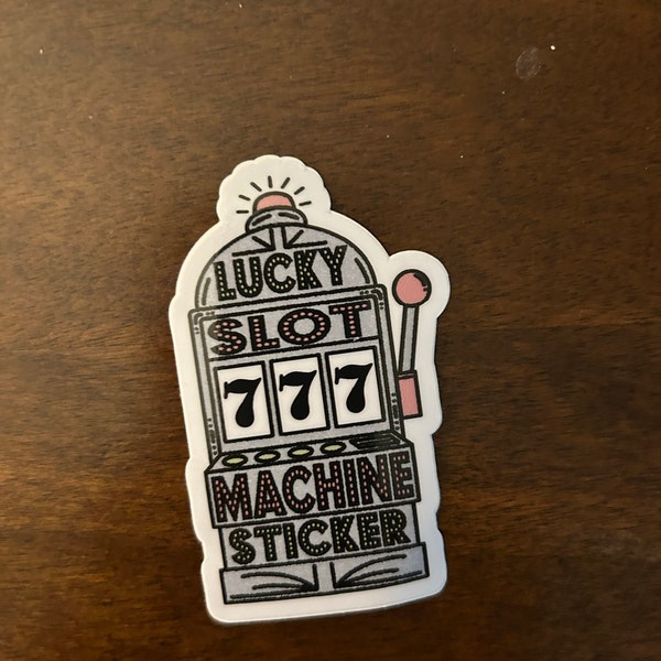 Lucky Slot Machine Sticker, 777 Good Luck Las Vegas Sticker, Gift for ...