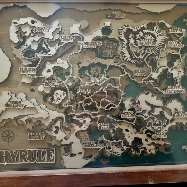 3D Wood Map of the Hyrule - Etsy