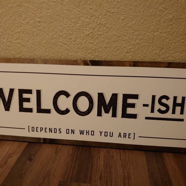 Welcome Sign, Welcome Funny Sign, Wooden Sign, Farmhouse Wooden Sign ...