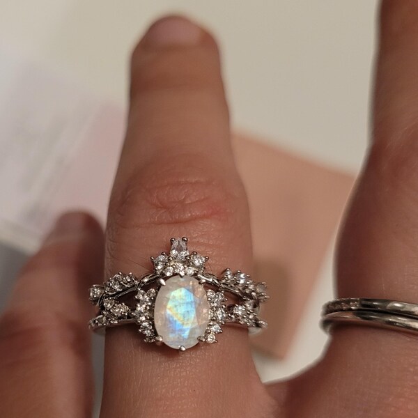 Enchanted Moonstone Ring, Promise Ring, Simple Ring,rainbow Moonstone ...