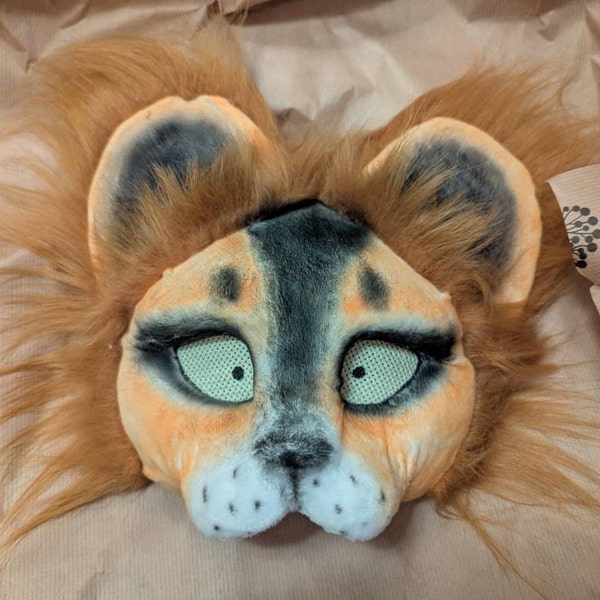 Therian Wolf Mask | Realistic Half Face Cosplay Mask | Faux Fur Wolf ...