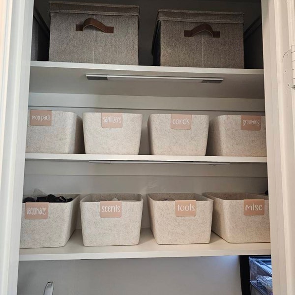 Set of 5 Labels Custom Vinyl Decal Bin Organizer Labels I Home | Office ...