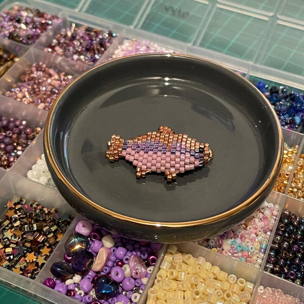 3D Beaded Fish Pattern - PDF Tutorial Seed Bead | DIY Peyote & Brick ...