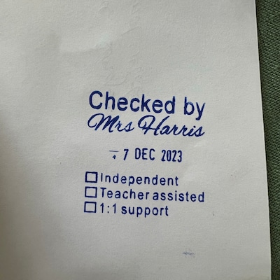 Custom Checklist Stamps, Homework Check Stamp, Personalized Teacher ...