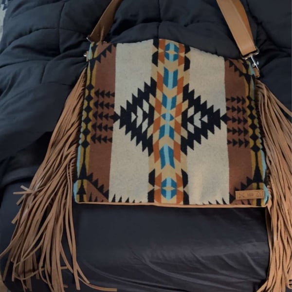 Large Hobo Fringe Shoulder and Cross Body Purse in Rancho Arroyo Tan ...