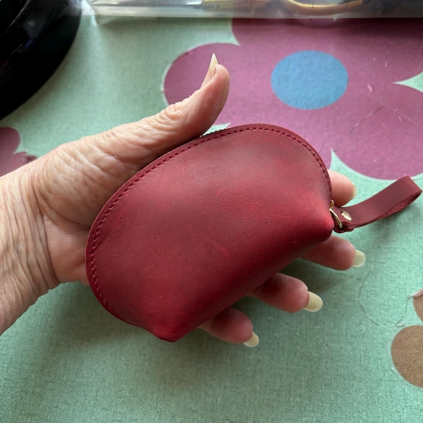 Custom Small Zipper Pouch, Small Leather Purse, Leather Coin Purse ...